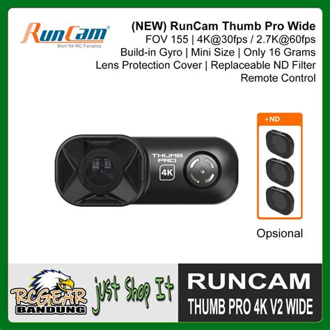 Jual RunCam Thumb Pro 4K 12MP Built-in Gyro FPV Drone Mini Action ...
