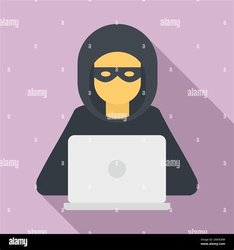 Hacker Man Icon Flat Illustration Of Hacker Man Vector Icon For Web Design Stock Vector Image
