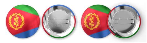 Eritrea Round Badges With Country Flag On White Background Stock Illustration Illustration