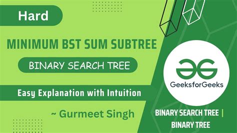 Minimum BST Sum Subtree POTD Problem Of The Day GFG 18