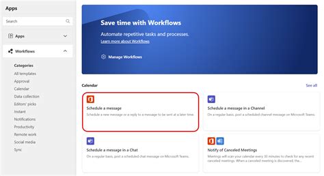เรียกดูและเพิ่มเวิร์กโฟลว์ใน microsoft teams ฝ่ายสนับสนุนของ microsoft