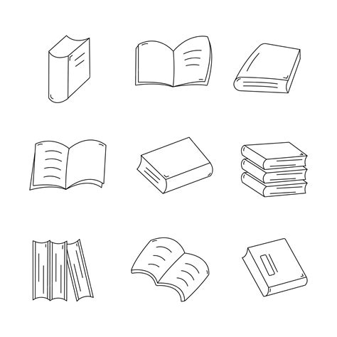 Premium Vector School Books Line Icon Collection Outline Style Isolated Element Illustration