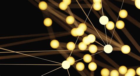 Premium Photo Abstract Gold And Yellow Network Glowing Illumination Node Background In The