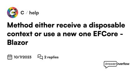 Method Either Receive A Disposable Context Or Use A New One Efcore