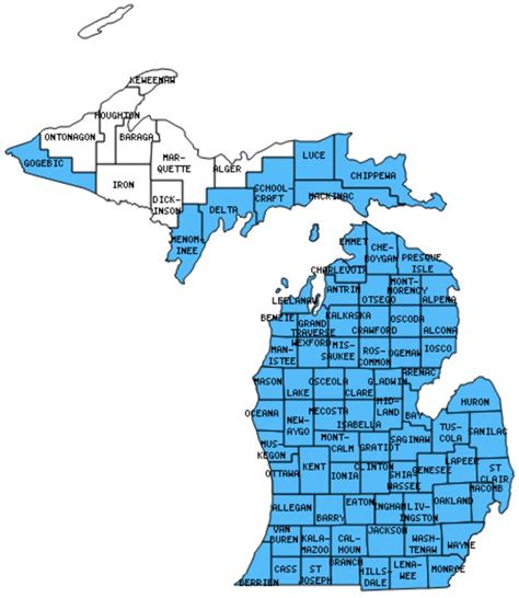 Counties In Michigan That I Have Visited Twelve Mile Circle An