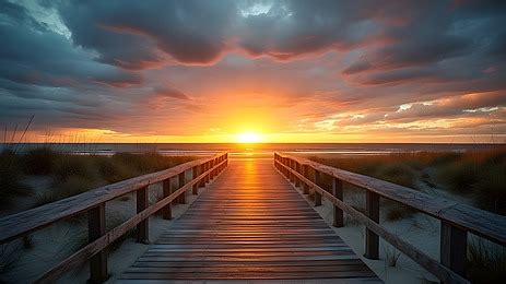 Beach View With Sunset Sky Background Beach Sunset Summer Background