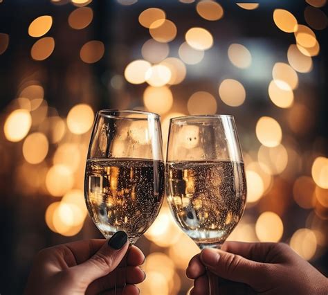 Premium Ai Image Hands Toasting With Champagne Glasses Ai Generated Image