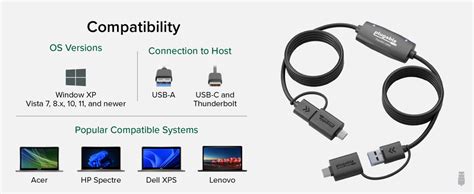 Plugable Usb Data Transfer Cable With Usb C Adapters 66ft ~ Plugable