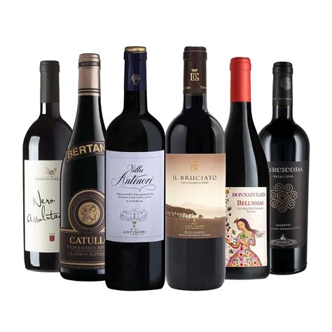 Vini Rossi Ditalia Wine Pack 6 Bottiglie La Bottega Del Vino
