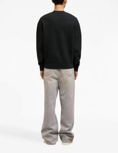 Sweatshirt crewneck oversize à logo ton sur ton Noir