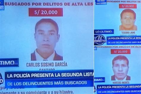 Post Ministerio Del Interior Difunde Segunda Lista De Los Delincuentes