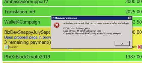 Wallet Crashes While In Governance Tab · Issue 946 · Pivx Projectpivx