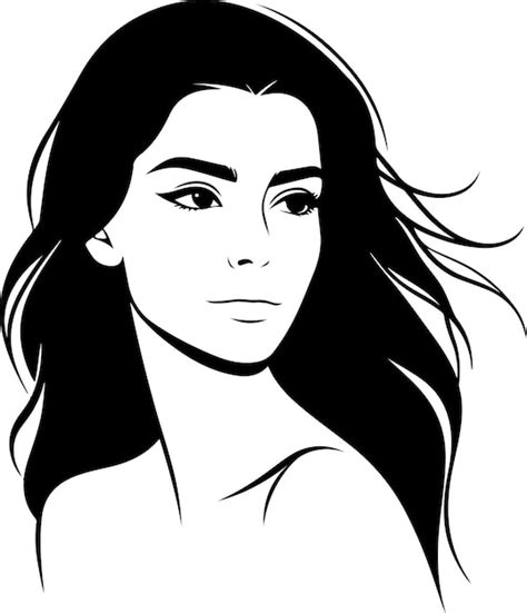 El Retrato Vectorial De Una Mujer Joven Y Hermosa Silueta De Color