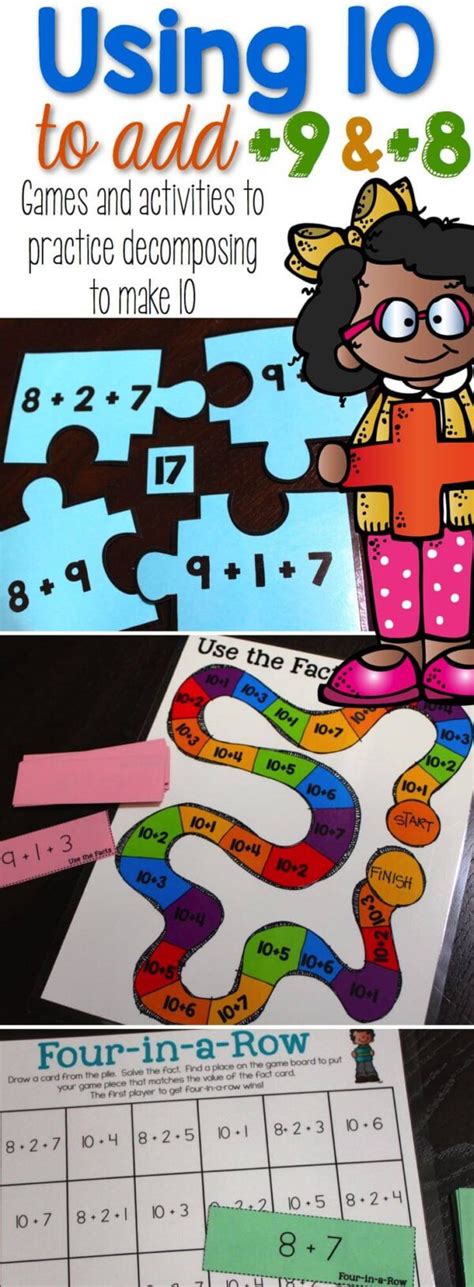 Using 10 To Add 9 And 8 Games Activities
