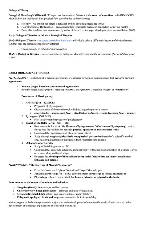 Biological Theory Biological Theory Biological Theory Biological Theories Of Criminality