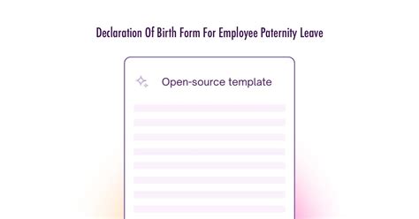 Declaration Of Birth Form For Employee Paternity Leave Template Uk