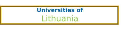 Universities In Lithuania