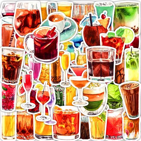 冰冷飲料系列 01 貼紙 50 件 套 Diy 時尚防水貼花塗鴉貼紙 蝦皮購物