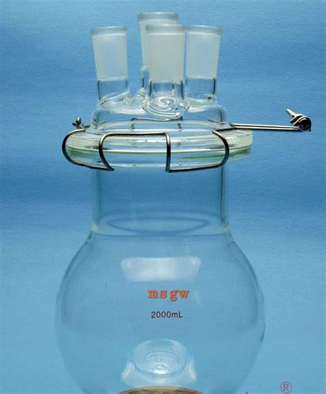 Heavy Wall Glass Four Mouth Reaction Flask 2 Ltr For Chemical