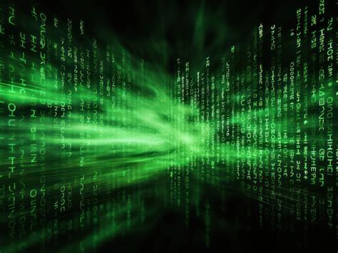 Premium Photo Green Abstract Binary Code Background With Glowing