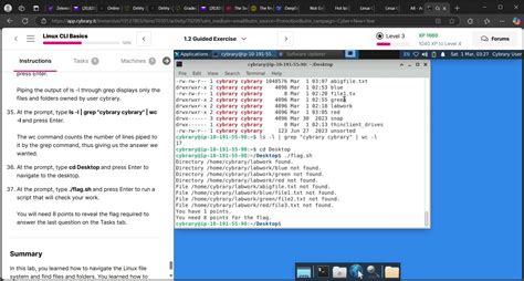 can t get the flag to linux cli basics 1 2 guided excersize it and