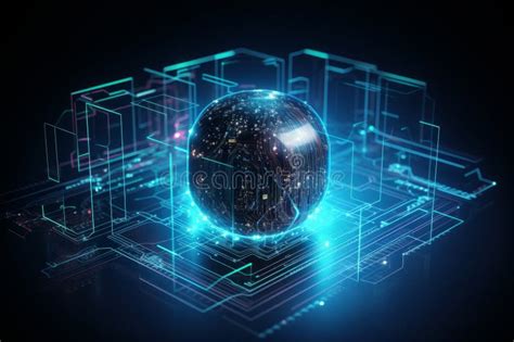 Futuristic High Tech Background For Cybersecurity Generative Ai Stock