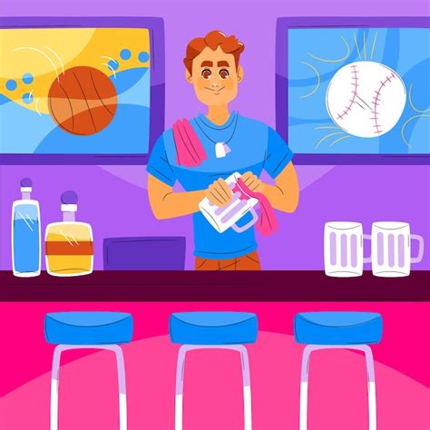 Illustration De Bar Sportif Design Plat Vecteur Gratuite