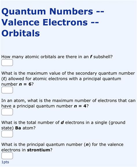 solved quantum numbers valence electrons orbitalshow many