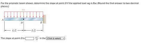 Solved For The Prismatic Beam Shown Determine The Slope At