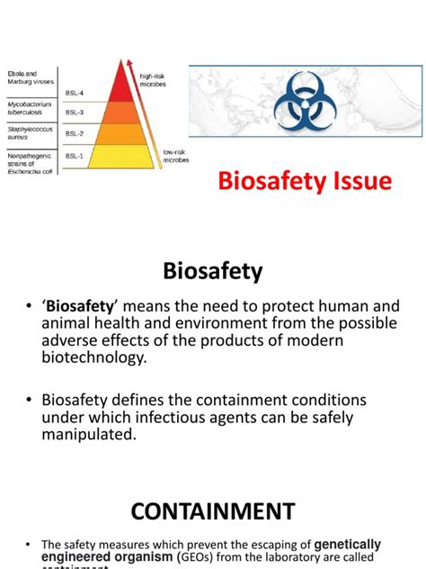 Biosafety Issue Pdf Biology Medical Specialties