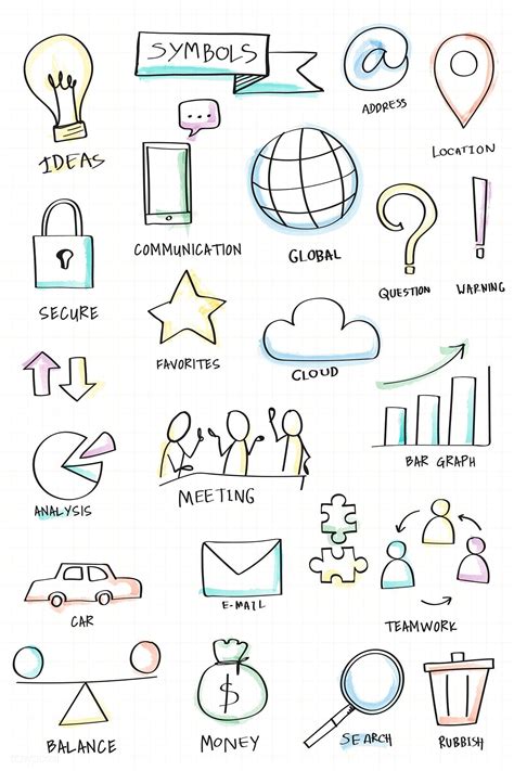 Download Premium Vector Of Hand Drawn Various Symbol Elements Vector