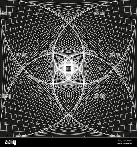Wireframe Grid White Geometric Pattern Abstract Perspective Vector