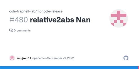 Relative2abs Nan · Issue 480 · Cole Trapnell Labmonocle Release · Github