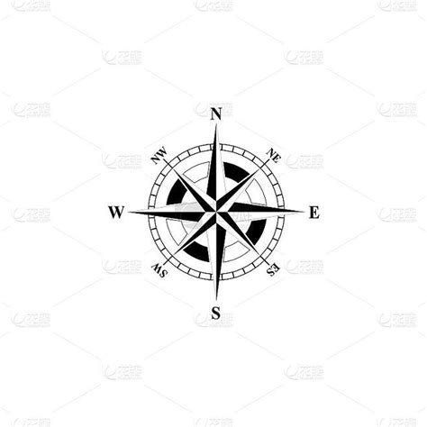 指南针标志矢量模板插图