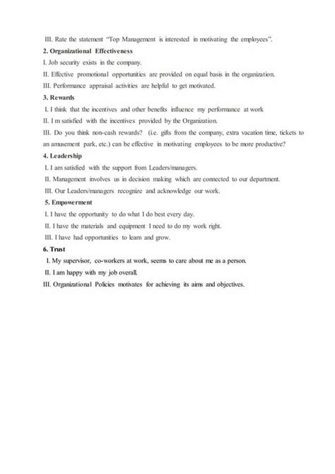 Questionnaire For Employee Motivation By Unnocyclfa Issuu