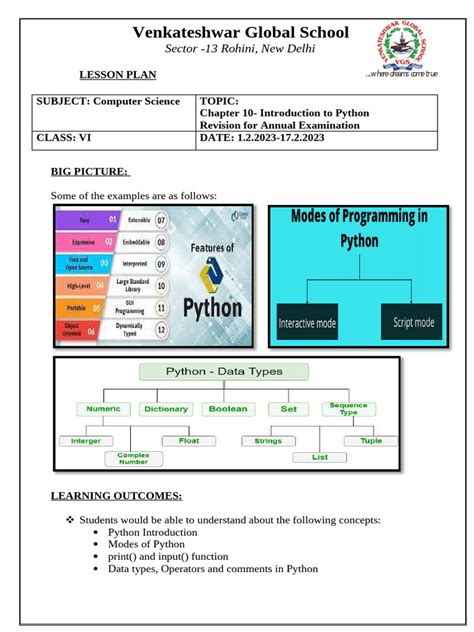 Class 6 Computer Lesson Plan Feb 2023 Pdf Artificial Intelligence
