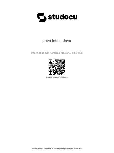 Java Intro Java Pdf Java Lenguaje De Programación Lenguaje De