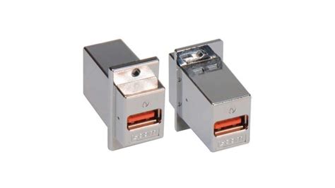Ecf504 Uaas Hr L Com Straight Panel Mount Plug Single Port Type Type A Usb Connector Rs