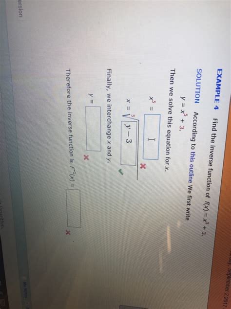 Solved Example 4 Find The Inverse Function Of Fx Xs 3