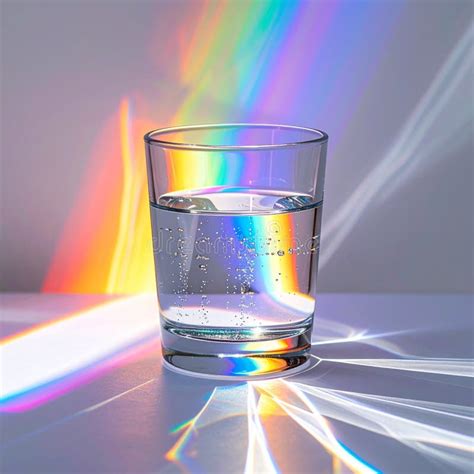 Rainbow Light Refraction Through A Glass Of Water Stock Illustration