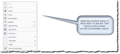 Customize Text Shortcut Menu
