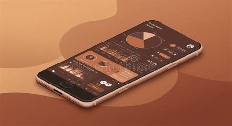 A Smartphone Displays A Financial Dashboard Interface In Shades Of