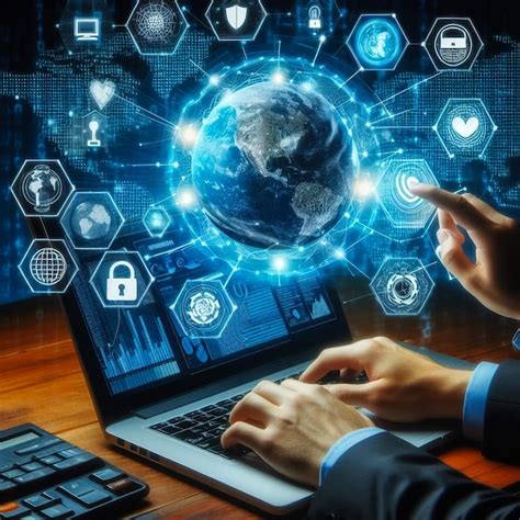 Premium Photo Hacker Using Laptop With Polygonal Padlock On Binary