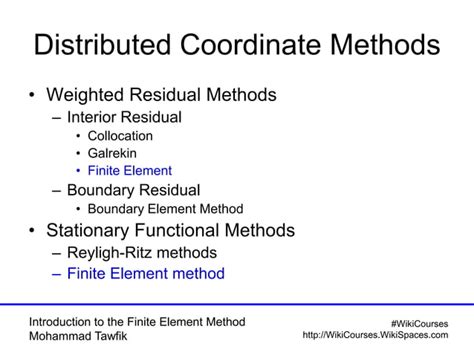 Fem Introduction And Weighted Residual Methods Pdf