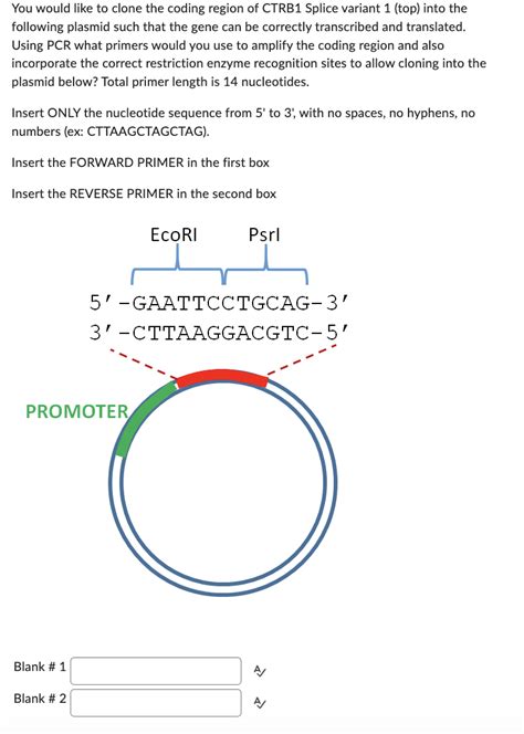 Solved You Would Like To ﻿clone The Coding Region Of Ctrb1