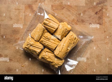 Overhead View Of Nigerian Balewa Candy Top View Of Hausa Alewa Candy On A Wood Background