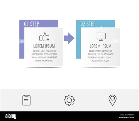 Vector Infographic Flat Template Rectangles With Arrows For Two