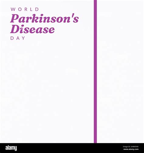 Illustration Of World Parkinsons Disease Day Text With Purple Line On