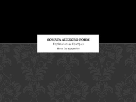 Sonata Allegro Form