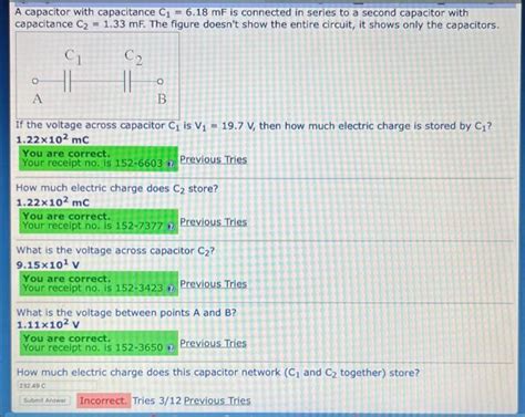 Solved A Capacitor With Capacitance C1 6 18mf Is Connected